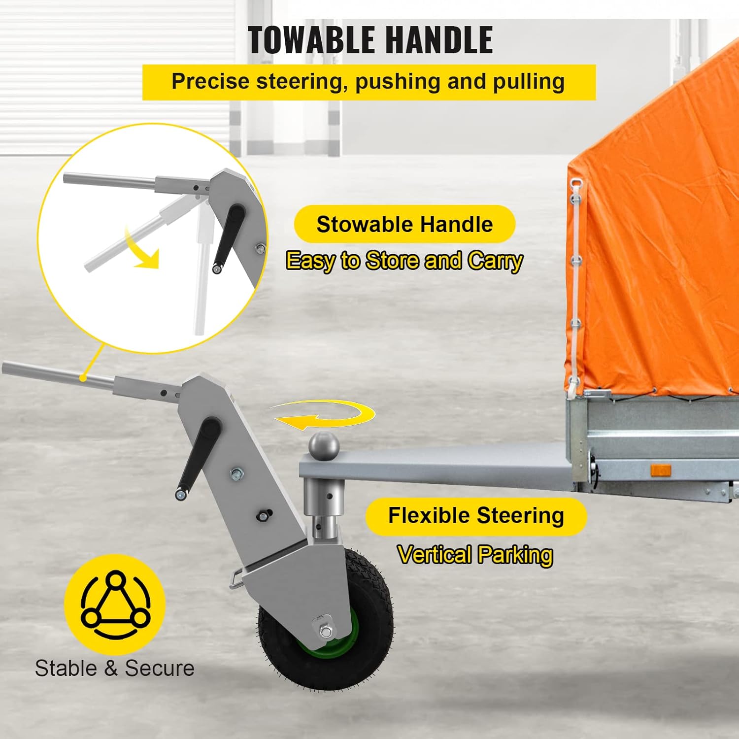 Buy VEVOR Manual Trailer Dolly, 10000 LBS Towing Capacity Trailer Mover ...
