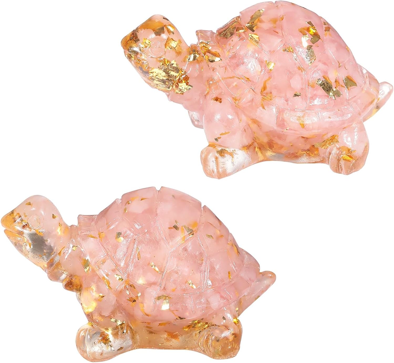 Amazon.com: mookaitedecor 2 Pcs Rose Quartz Crystal Turtle Statue ...