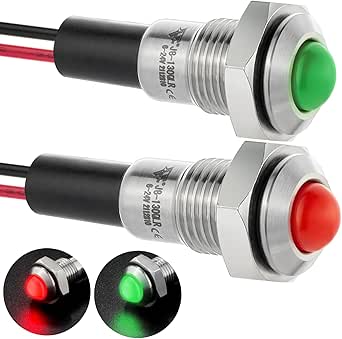 Amazon.com: Mini Indicator Light 8mm 0.31" Waterproof Domed Metal ...