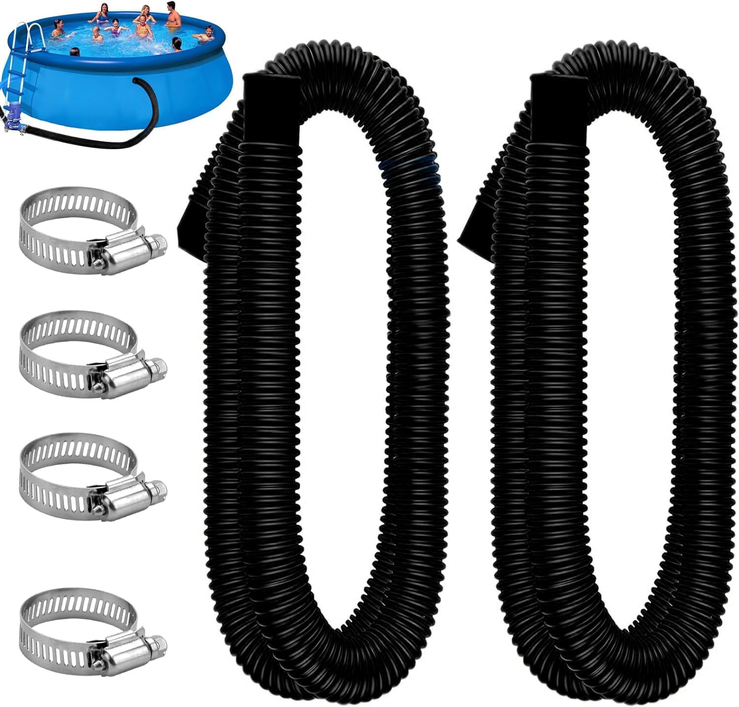 Vibbang 2Pcs Swimming Pool Hose Replacement Hose, 32mm Replacement Hose ...