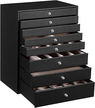 SONGMICS JBC11B 8 Tier Large Jewellery Box for Necklaces, Earrings ...