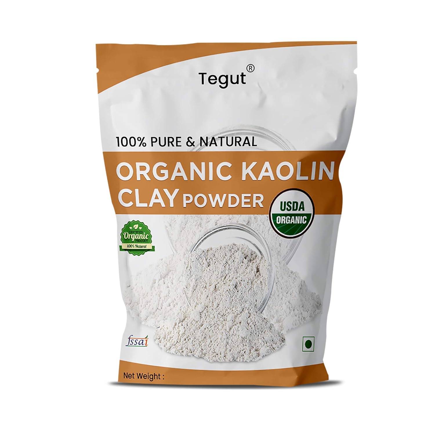 Tegut Natural Kaolin Clay Powder For Acne, Blackheads And For Glowing ...