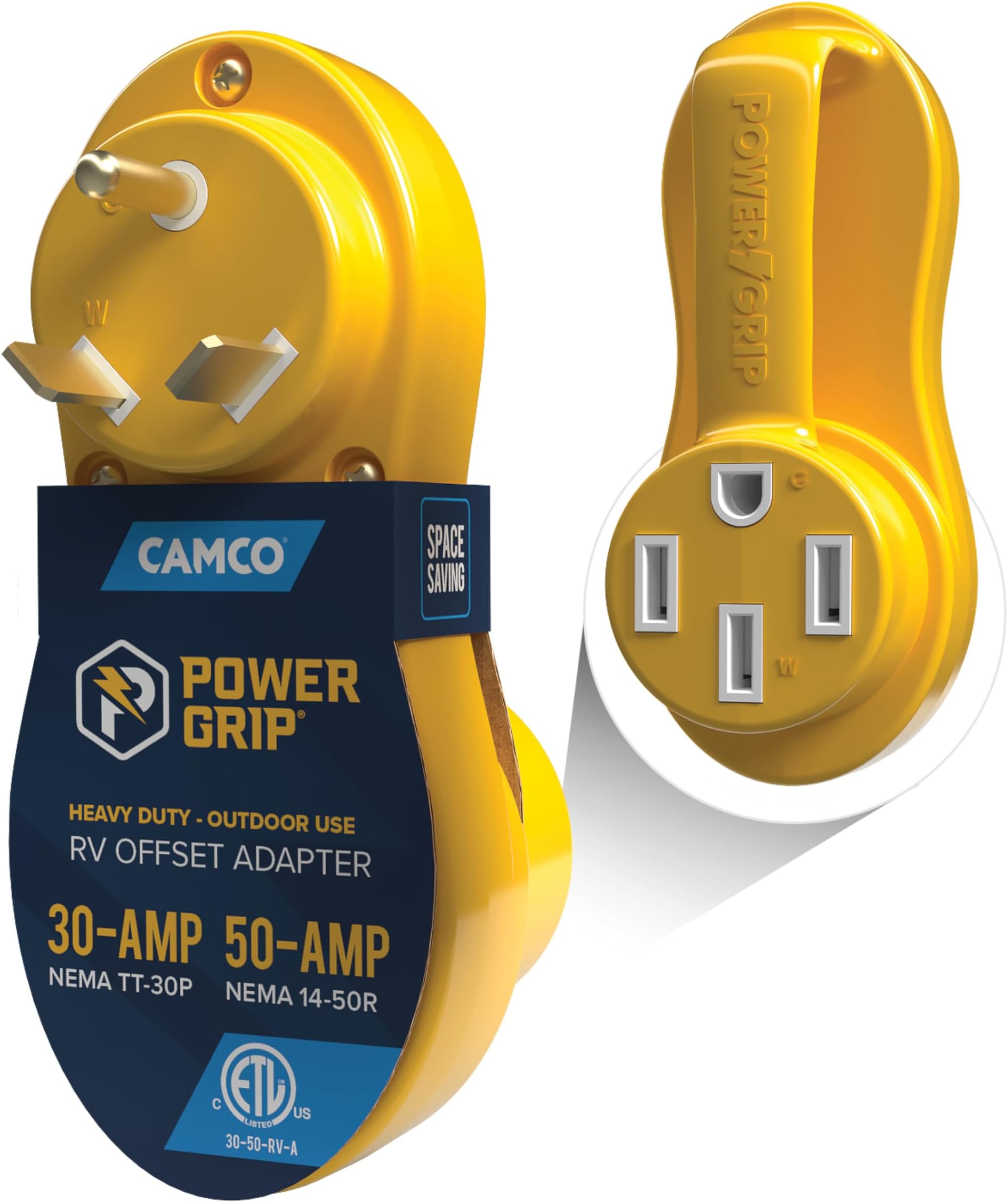 Amazon.com: Camco Power Grip Electrical Offset Adapter - 30 amp to 50 ...