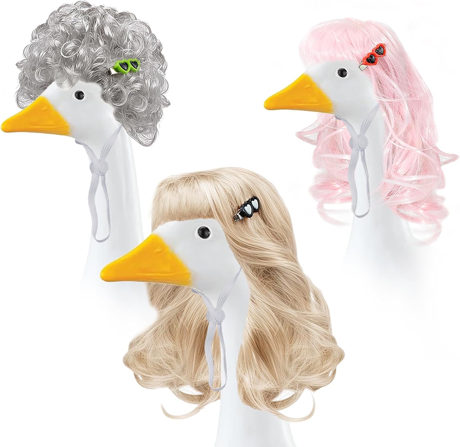 Amazon.com: Goose Wig Set for Porch Goose – 3 Funny Lawn Goose Outfits ...