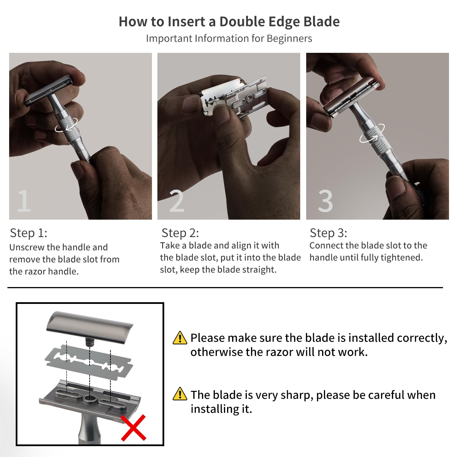 Snapklik.com : Reusable Safety Razor, Single Blade Razors For Men