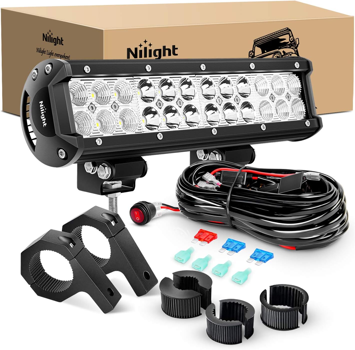 Amazon.com: KC HiLites 334 C-Series C10 10" LED Light Bar with Wiring ...