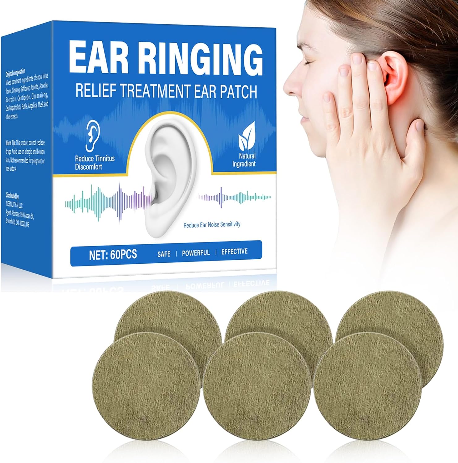 Amazon.com: Tinnitus Relief for Ringing Ears, 60 PCS Tinnitus Trêatment ...