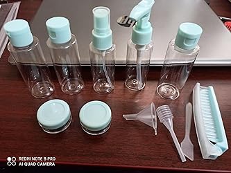 MINISO 8 Pieces Travel kit Bottle Set, Colorful Plastic Multipurpose ...