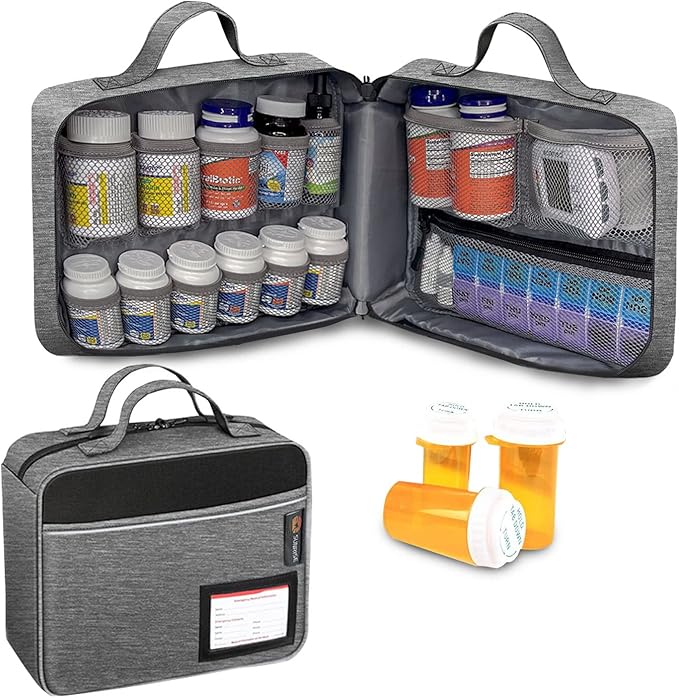 Amazon.com: Pill Bottle Organizer Medicine Bag Storage Medication Pill ...