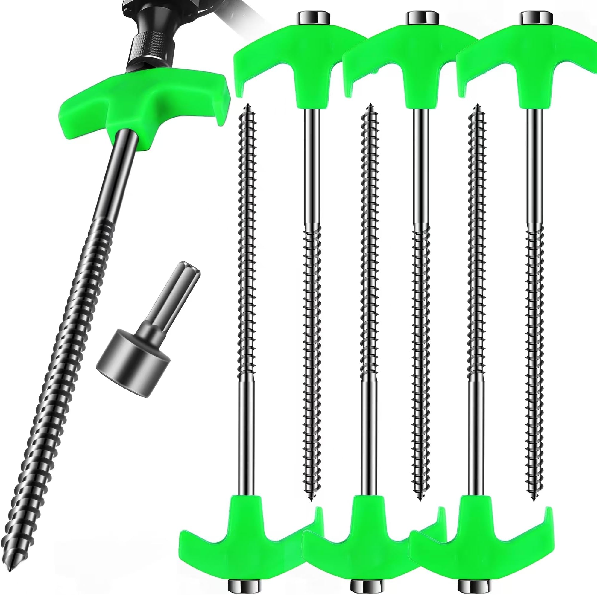 Amazon.com : LOZAGU 6-Pack Screw in Tent Stakes Heavy Duty, 8”Drill in ...