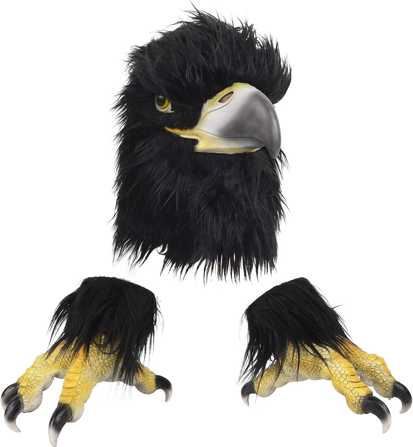 Amazon.com: SANZHIGUO Black Eagle Mask and Gloves Realistic Head Mask ...