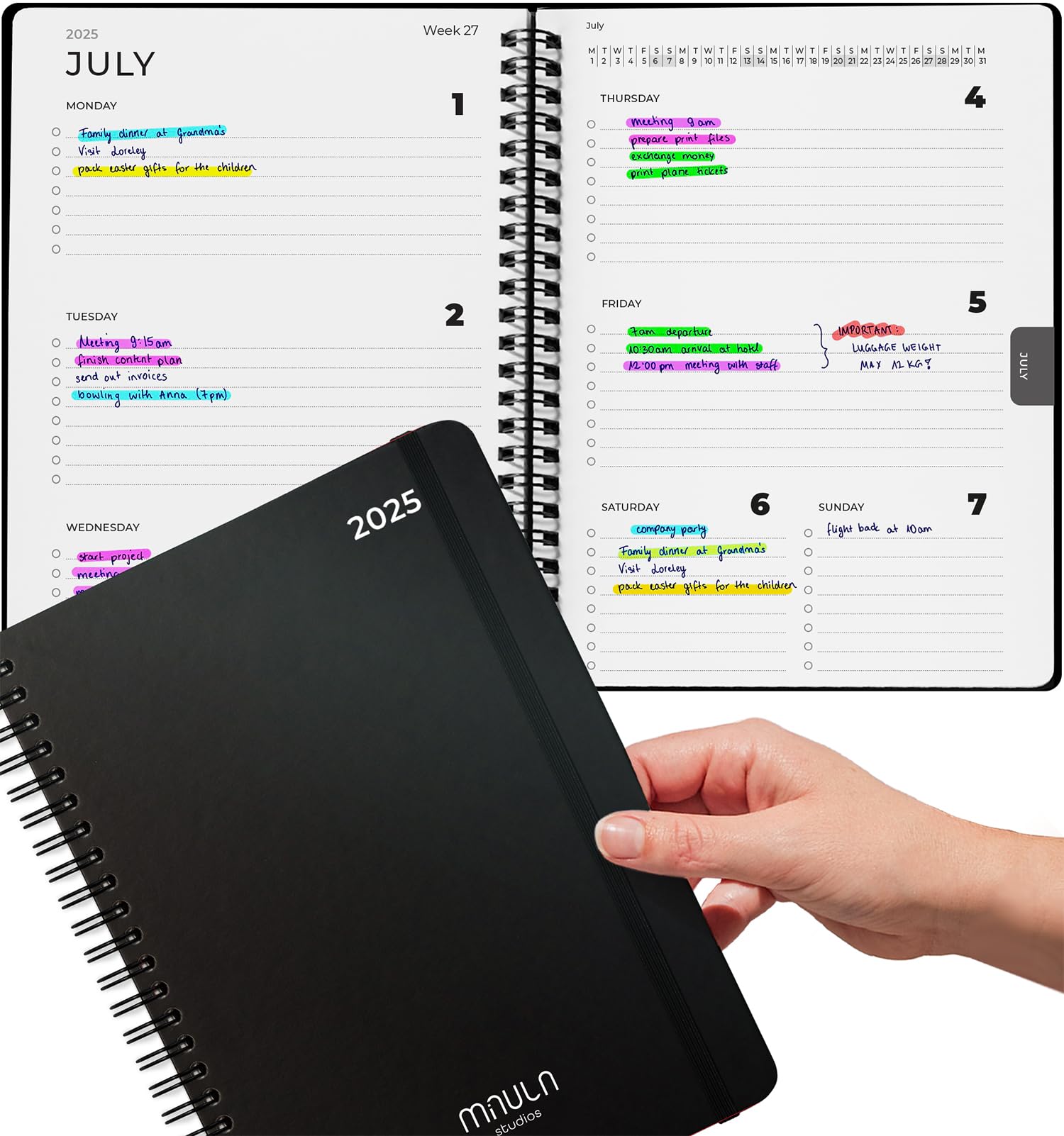 Buy A5 Diary 2025 - Minimalist Appointment Planner 2025 - Work Diary 2025 A5 January to December ...