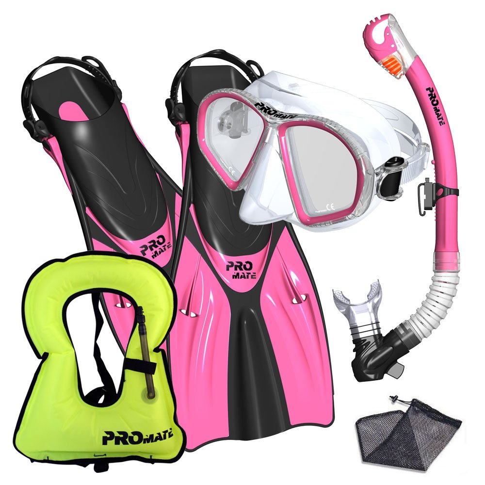 Snapklik.com : Snorkel Set Adult Fins Dive Mask Snorkeling Set Life Vest