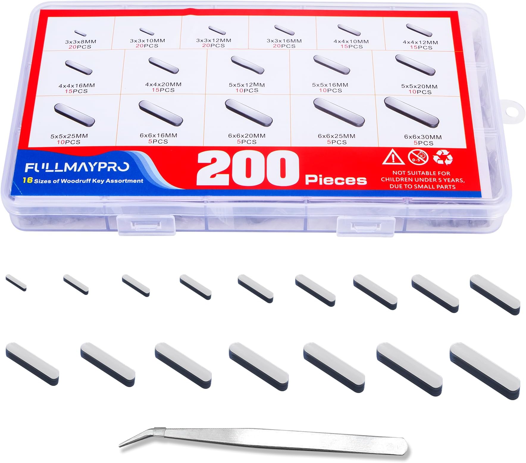 Amazon.com: FullMayPro 200PCS Round Ended Feather Key, 8MM-30MM ...