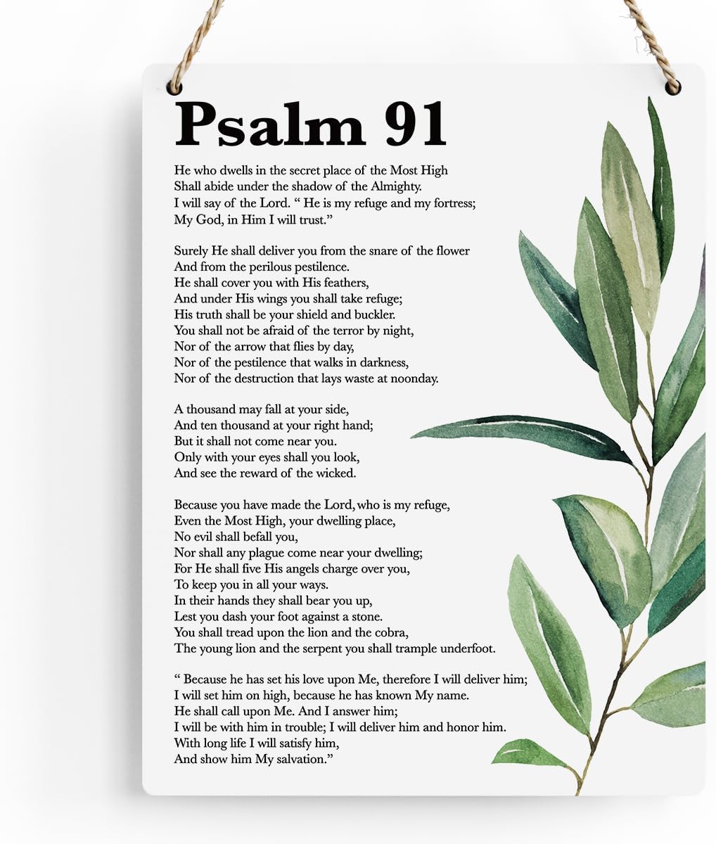 Amazon.com: Inspirational Scripture Wall Art Bible Verses Psalm 91 Wall ...