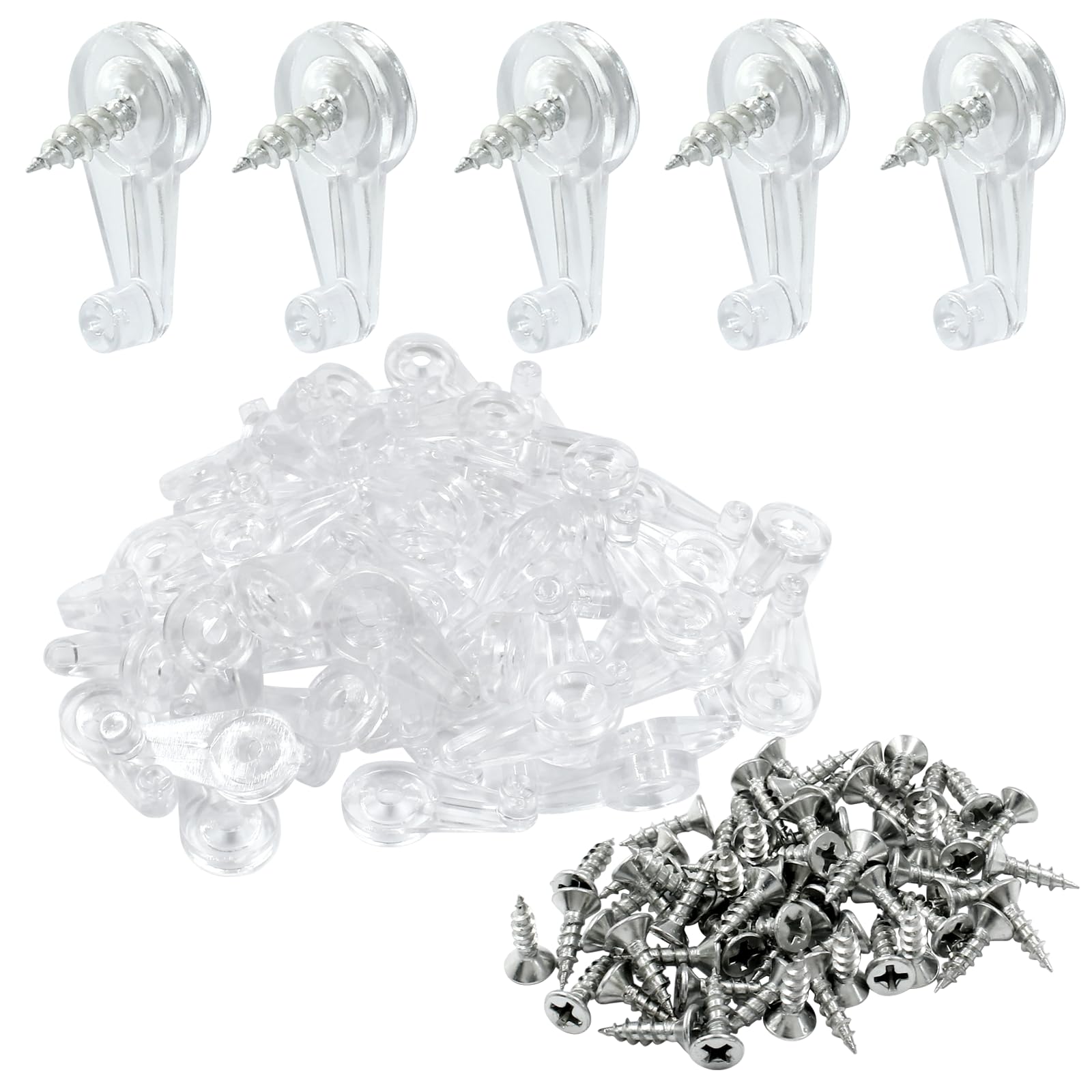 Hitefu 60 Pack Glass Window Clips Transparent Retainer Clips with ...