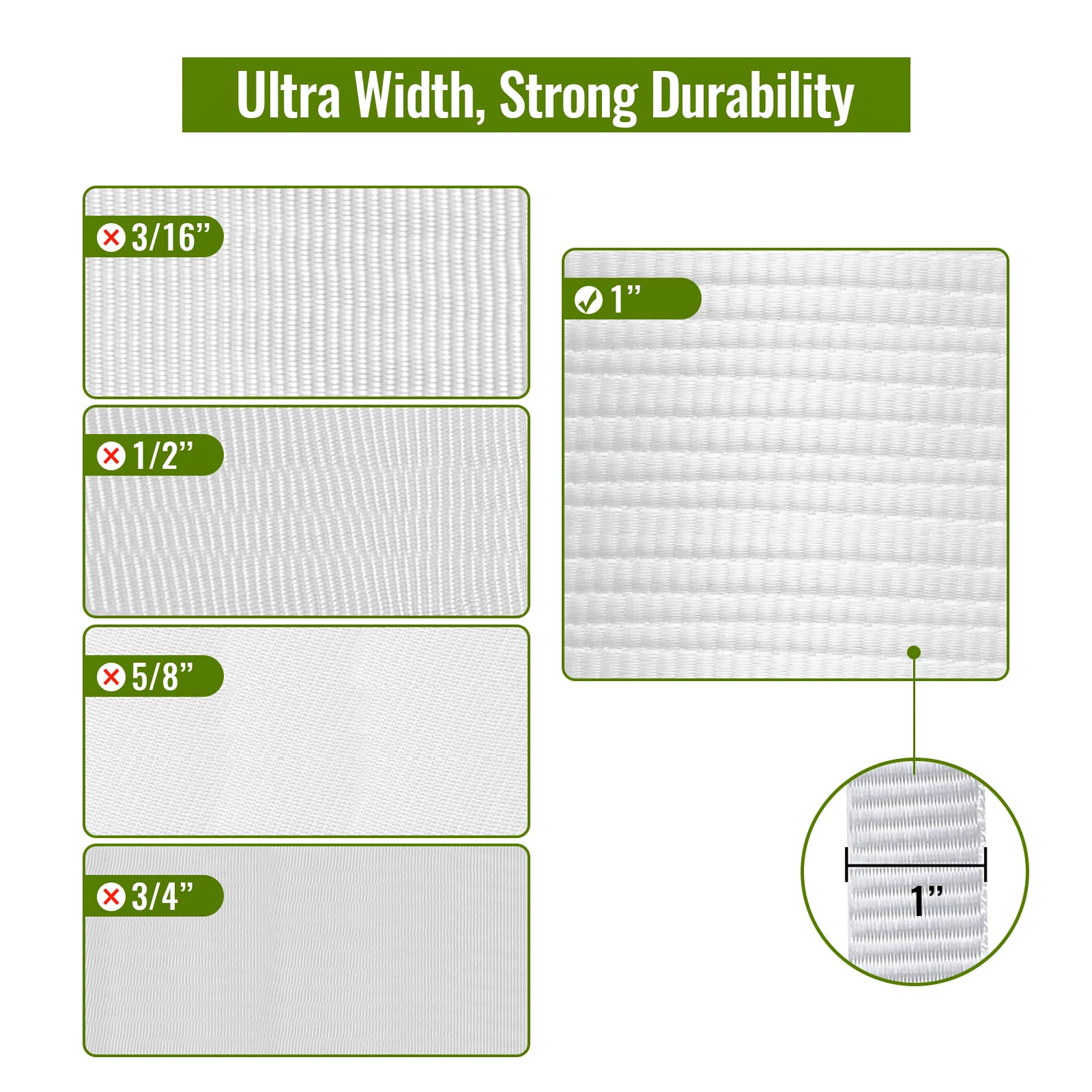 Snapklik.com : 6000Lbs Mule Tape 2000ft X 1 Polyester Mule Webbing For ...