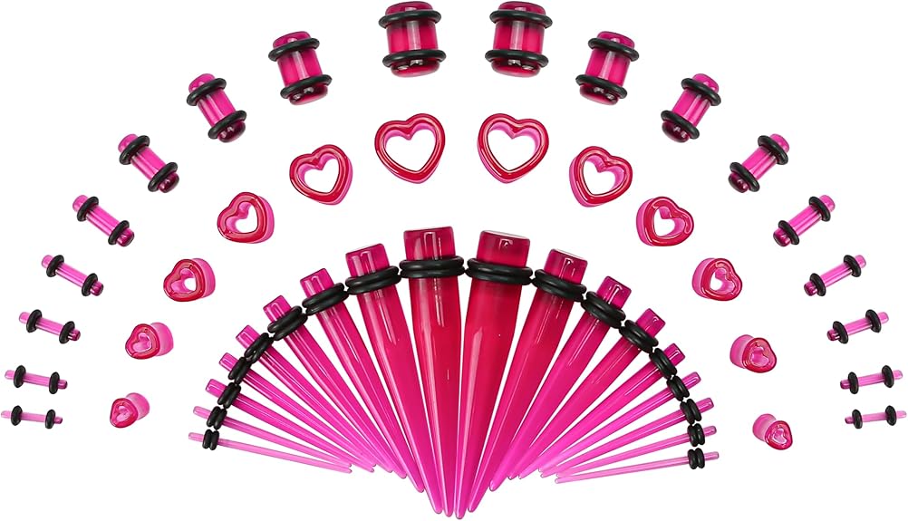Amazon.com: 48PCS Acrylic, Silicone Ear Stretching Kit: Lightweight ...