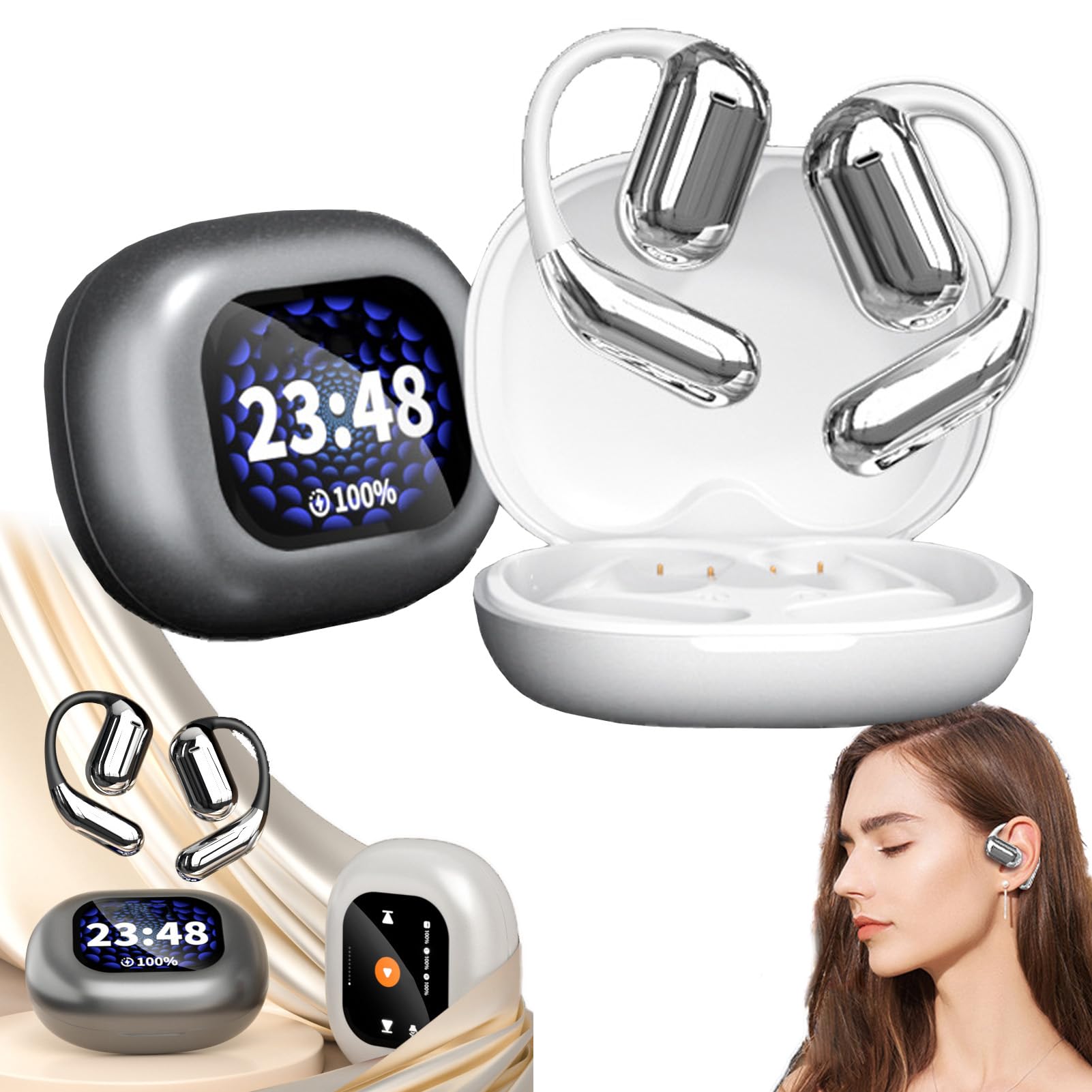 Amazon.com: Erazer True Wireless Open Ear Earbuds Bluetooth 5.4 ...