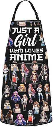 Amazon.com: WZMPA Anime Character Apron Anime Lover Gift Just A Girl ...