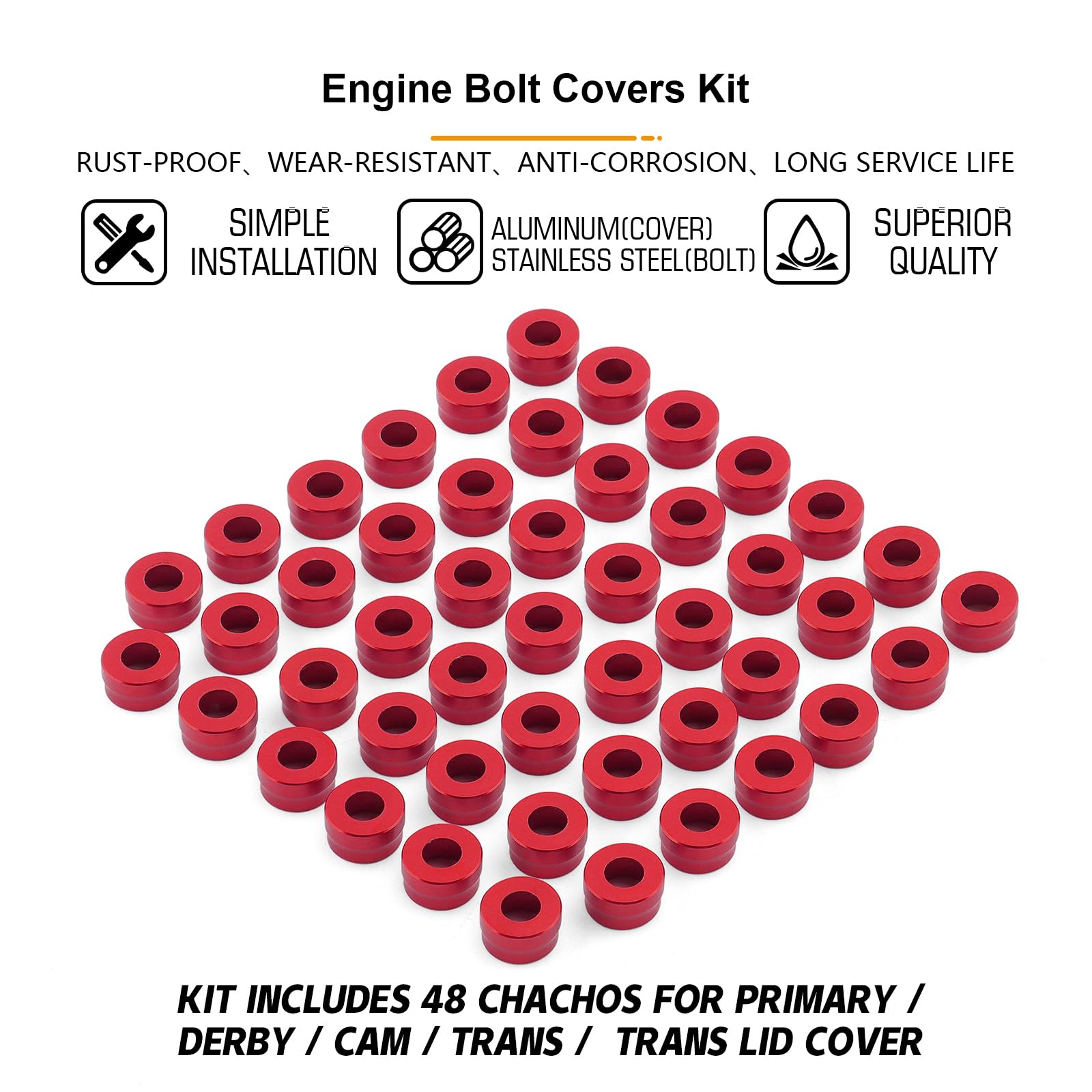 Snapklik.com : Engine Bolt Covers Toppers Caps Kit For Harley M8 Twin ...