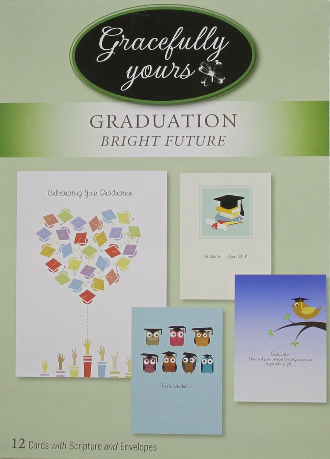 Amazon.com : Gracefully Yours Graduation Bright Future Greeting Cards ...
