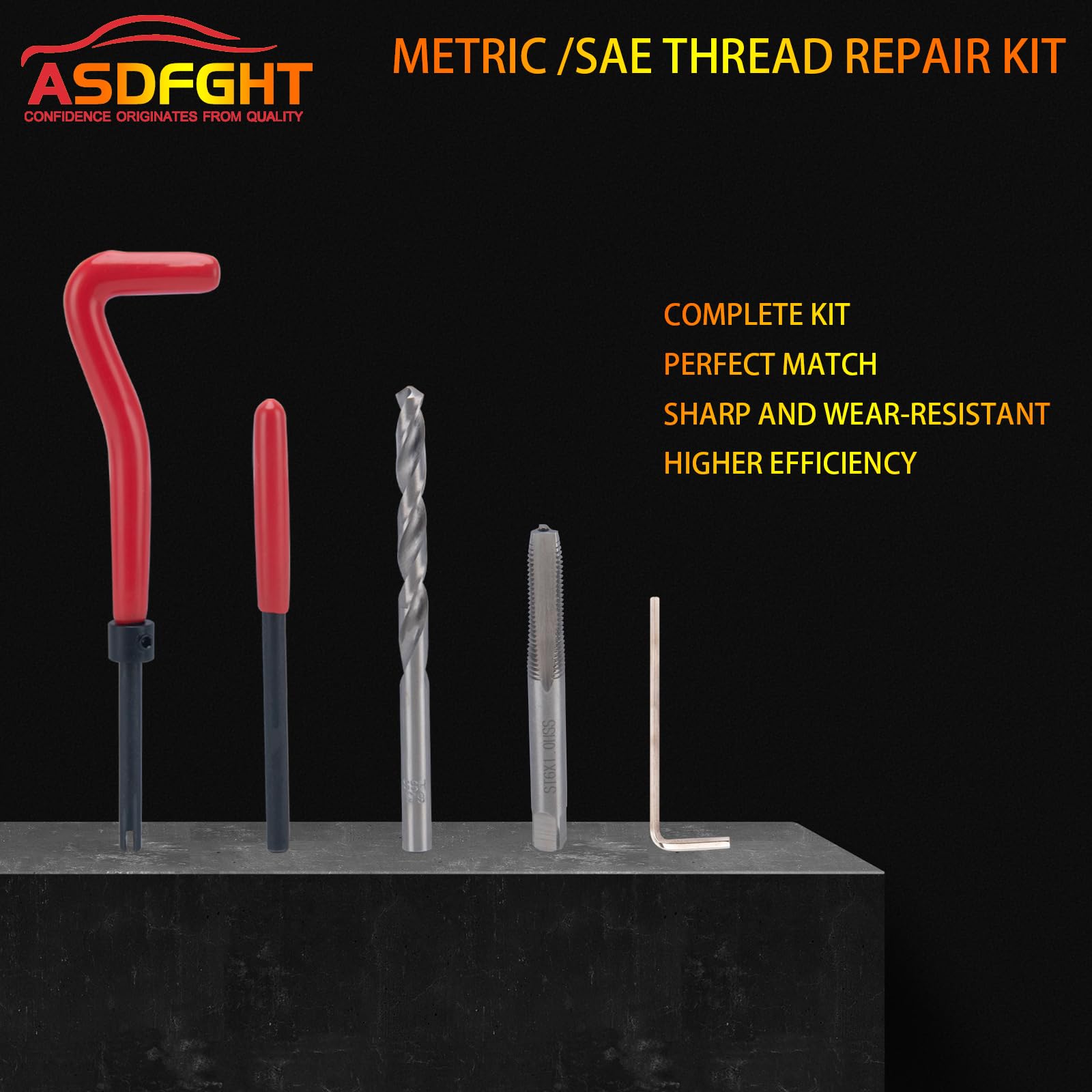 Snapklik.com : ASDFGHT M6x10 Thread Repair Kit, Metric Helicoil Thread ...