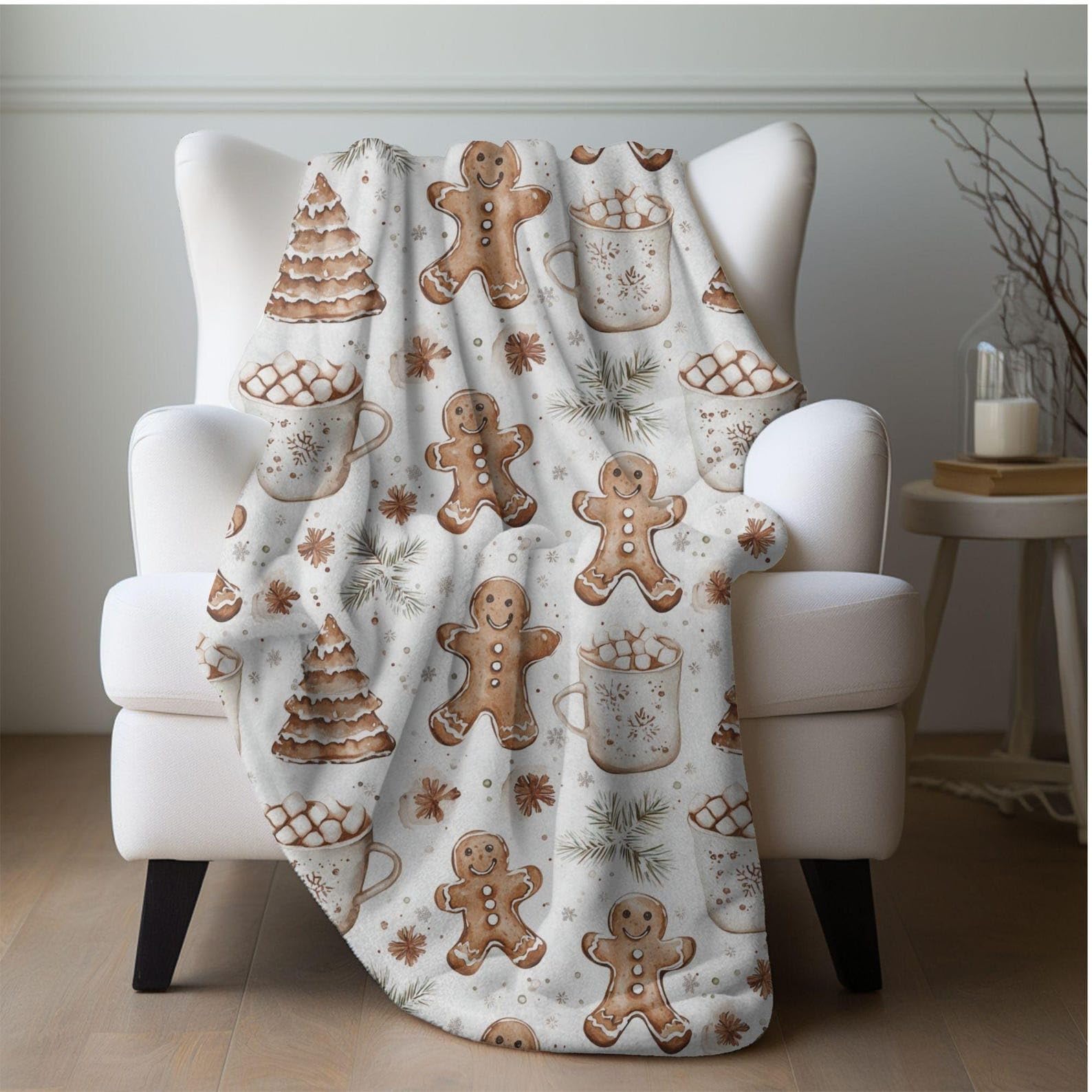 Amazon.com: Gingerbread Man Cookies Blanket, Plush Baby Christmas ...