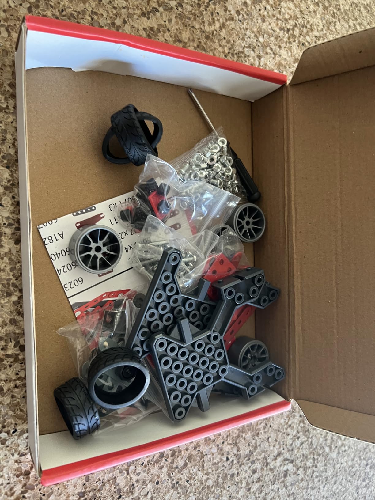 Amazon.com: LILCRUIBAO Building Kit Red Model Car Set - 287 PCS STEM ...