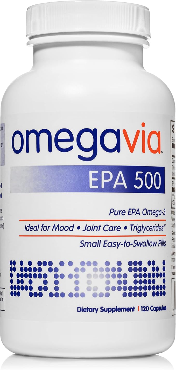 Amazon.com: OmegaVia EPA 500 Omega-3 Fish Oil, 120 Capsules, 500 mg EPA ...