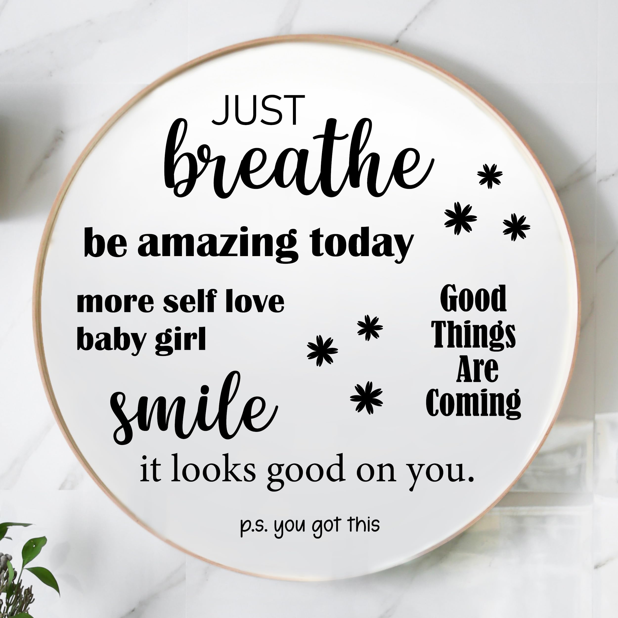 Amazon.com: Motivational Mirror Decals - Set of 6 Black Vinyl Quotes Be ...