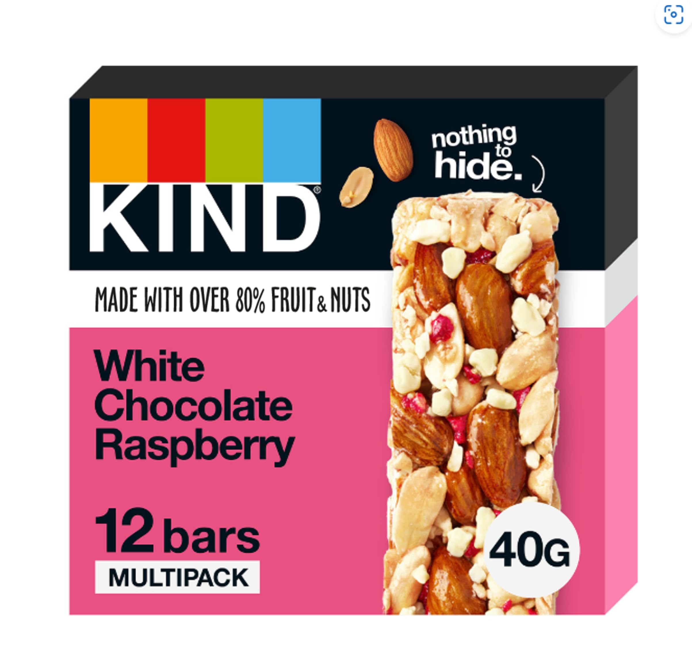 KIND Bars, White Chocolate Raspberry, Healthy Snack, Gluten Free Snack ...