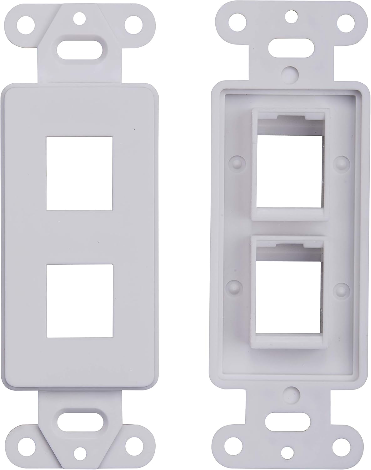 Amazon.com: 2 Port Decora Wall Plate Keystone Insert, 2 Gang Jack White ...