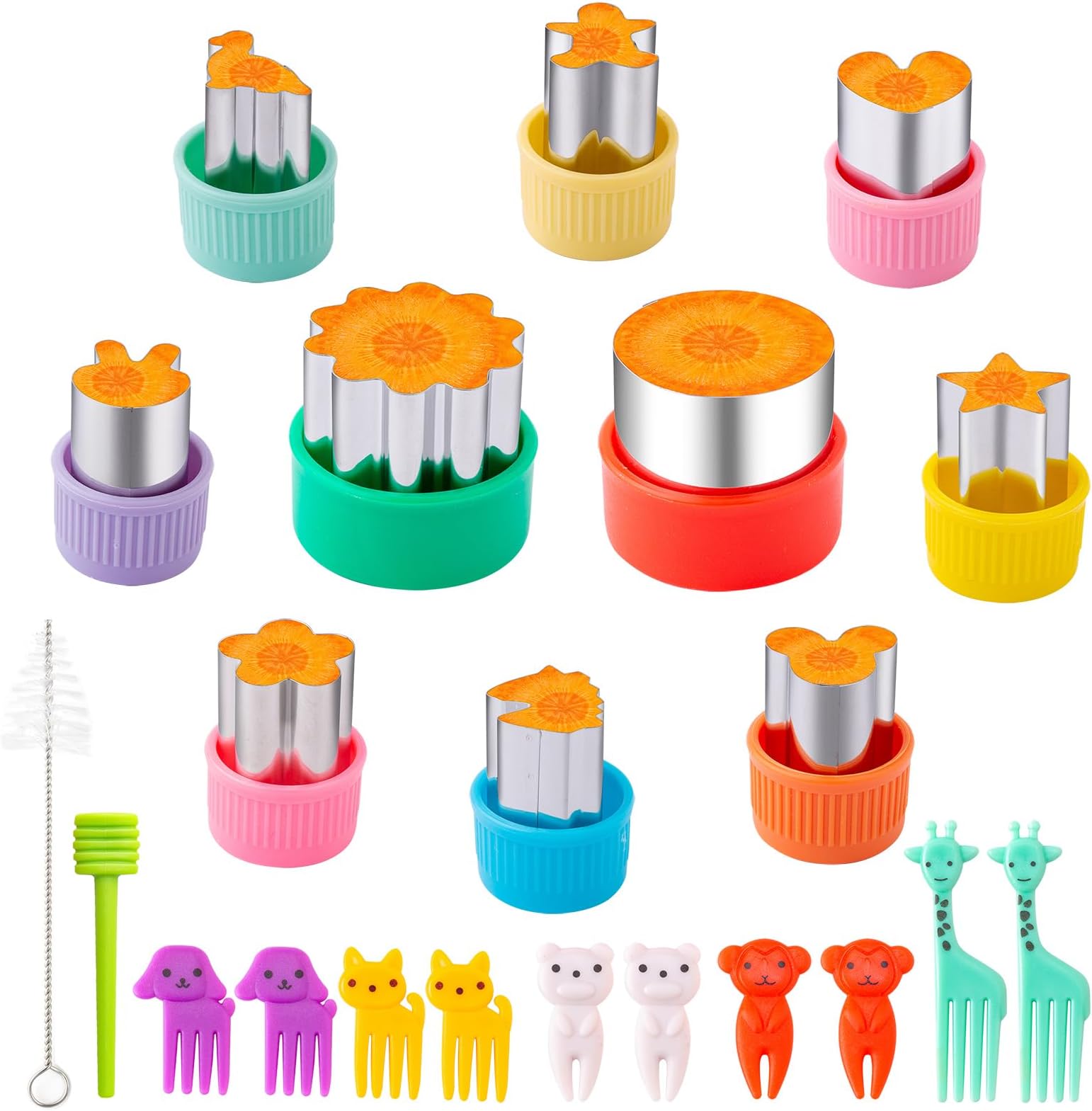 Amazon.com: Vegetable Cutter Shapes Set, 24pcs, Mini Cookie Cutters Set ...