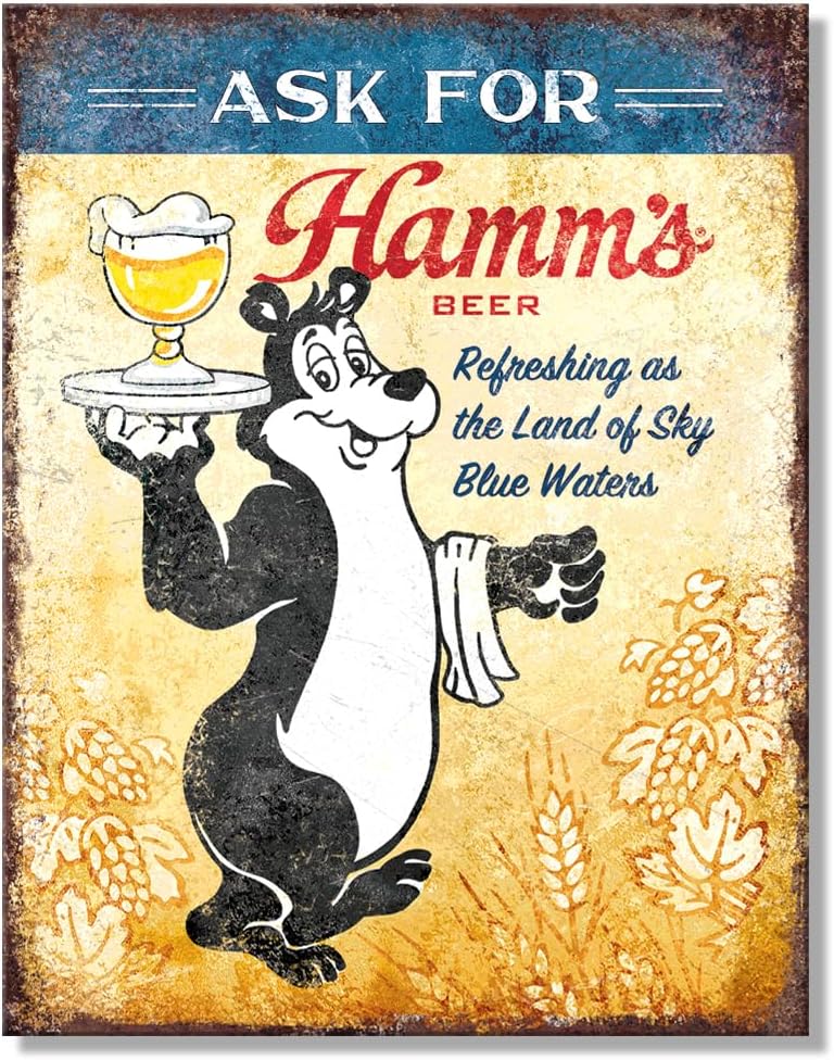 Amazon.com: Desperate Enterprises Ask For Hamms Beer Tin Sign ...