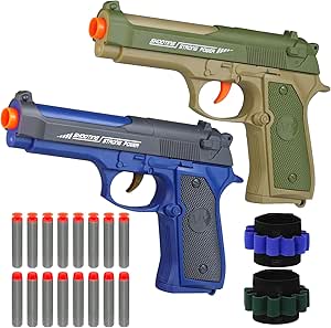 Amazon.com: 2 Pack Blaster Toy Guns for Boys Fit for Nerf Guns Darts ...