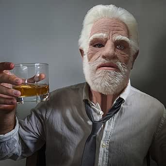 Amazon.com: GBSELL 2023 Halloween Face Mask Old Grandpa Shaped With Wig ...