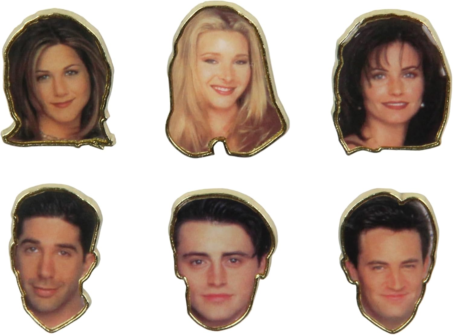 Amazon.com: Friends Television Show Character Faces 6-Piece Enamel Pin ...