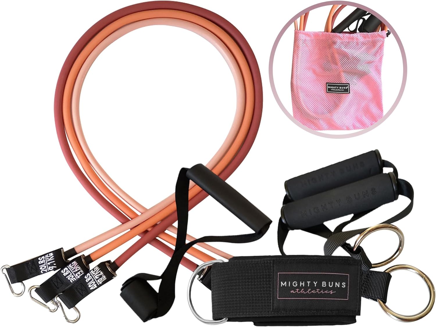 Amazon.com: Mighty Buns Resistance Tube Band Set | Adjustable Weighted ...