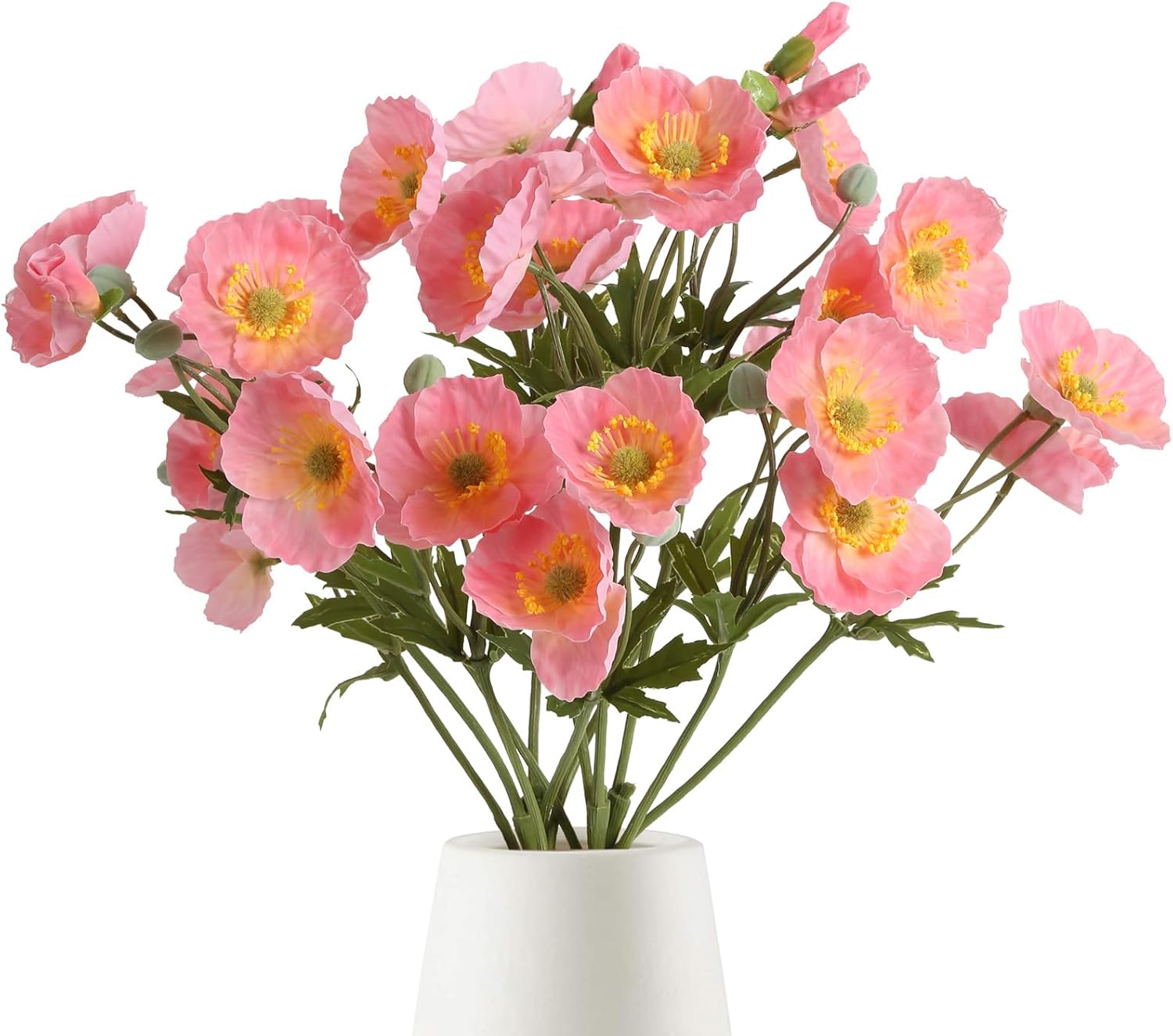 Amazon.com: ICBOX Faux Poppy Flowers, 4pcs Real Touch Pink Poppy Flower ...