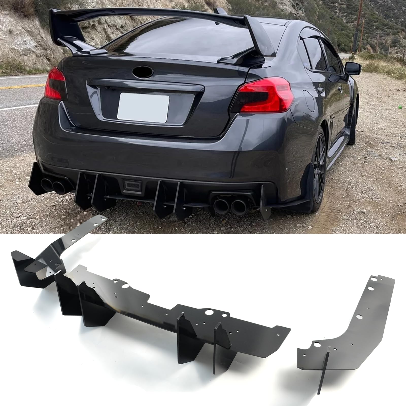 Amazon.com: skkyoro Glossy Black Rear Bumper Lip Diffuser for Subaru ...