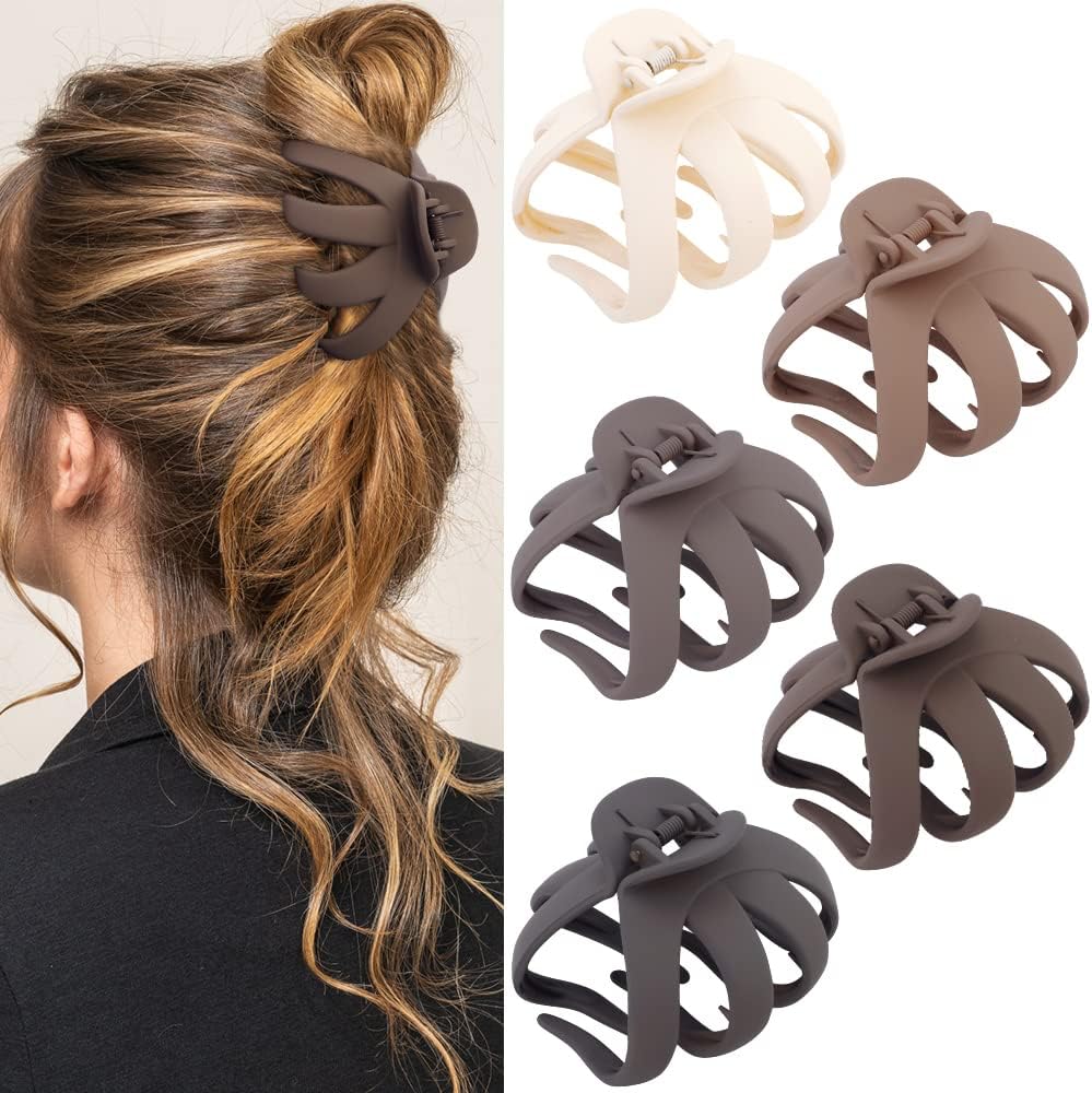 Amazon.com : ATODEN Hair Clips Claw Clips for Thick Hair 5Pcs Large ...