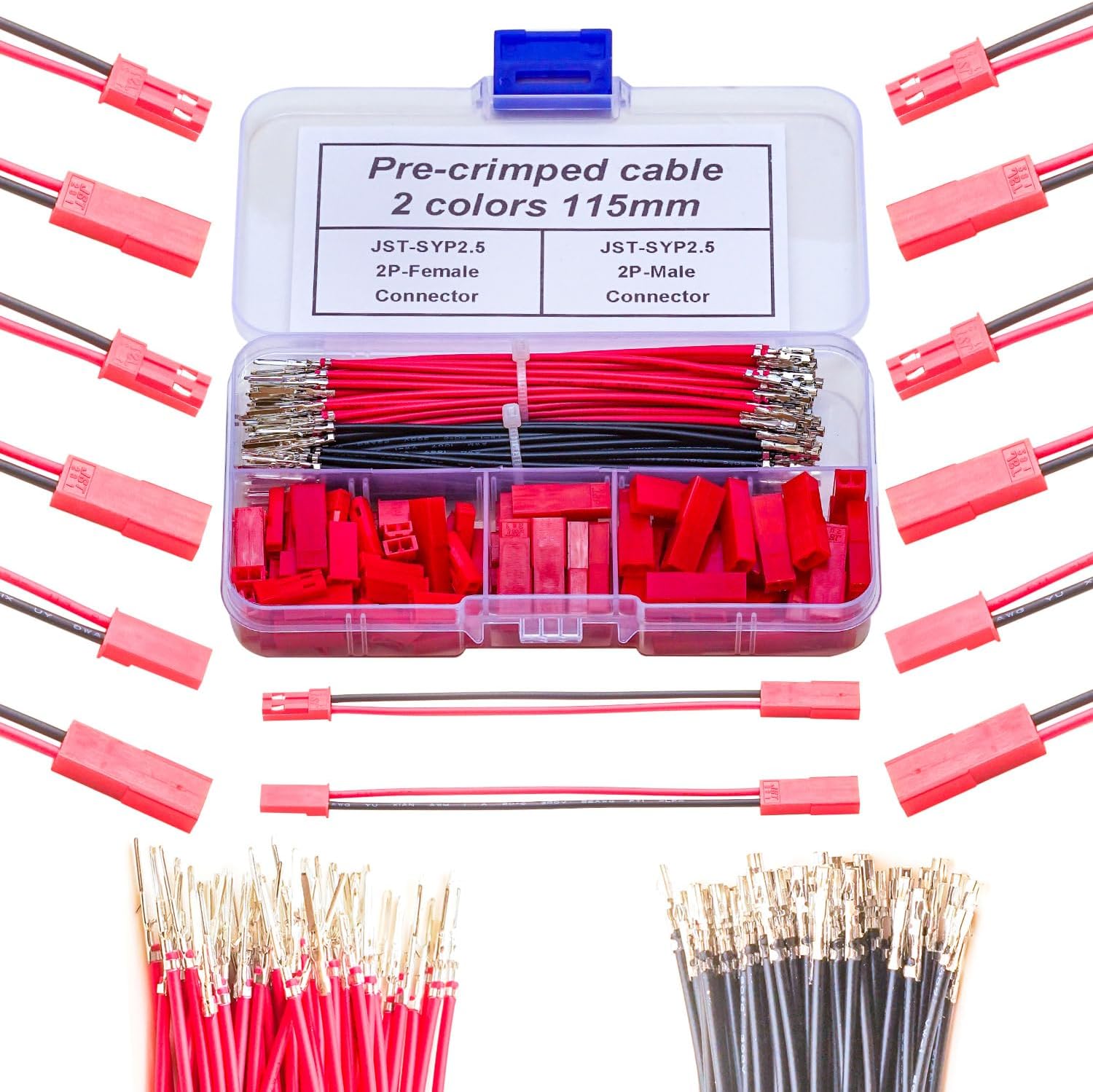 Amazon.com: Kidisoii JST Connector Kit 2.5mm Pitch JST-SYP 2.54 Male Female Connector with ...