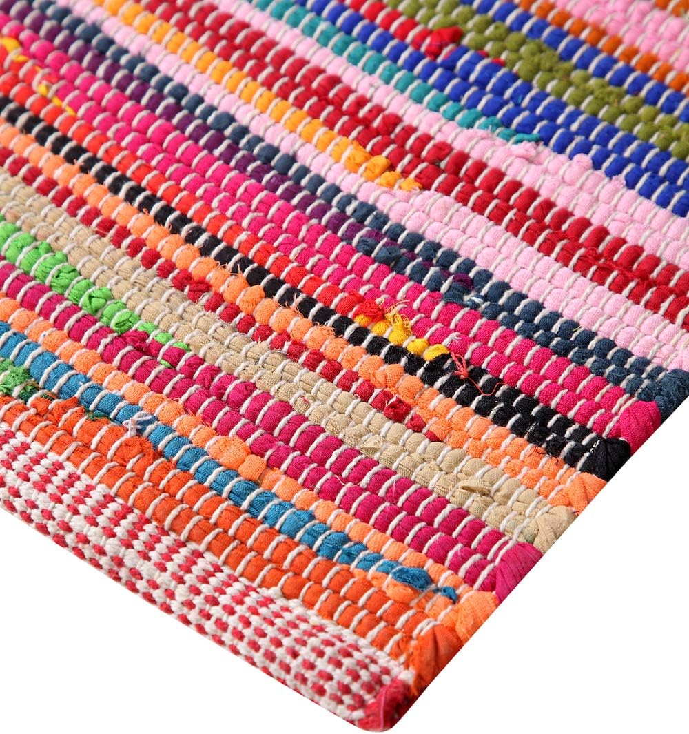 Second Nature Online Small Rainbow Eco Friendly Chindi Rag Rug Hand ...