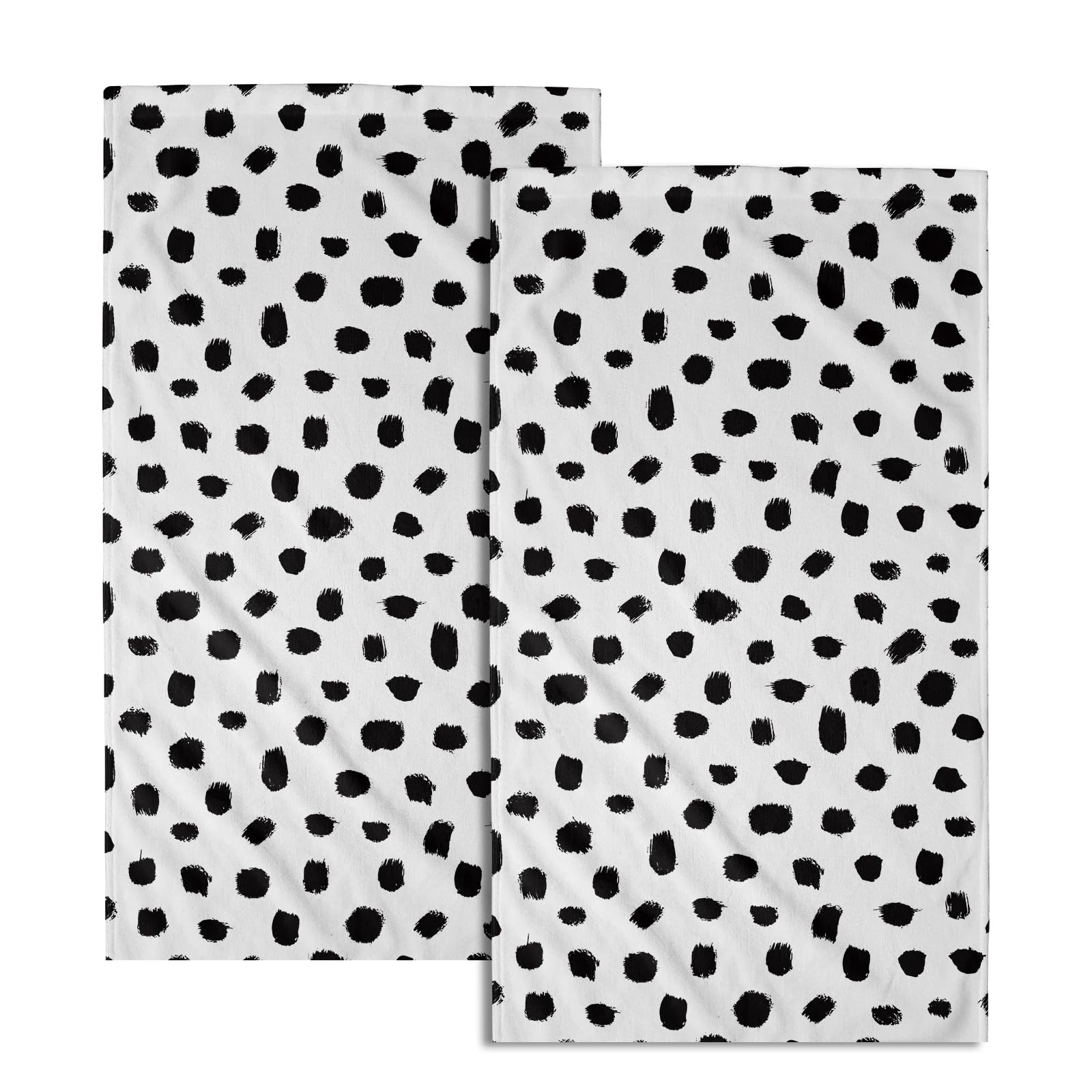 Amazon.com: Miaoquhe Black White Polka Dot Towels Set of 2, Boho Polka ...