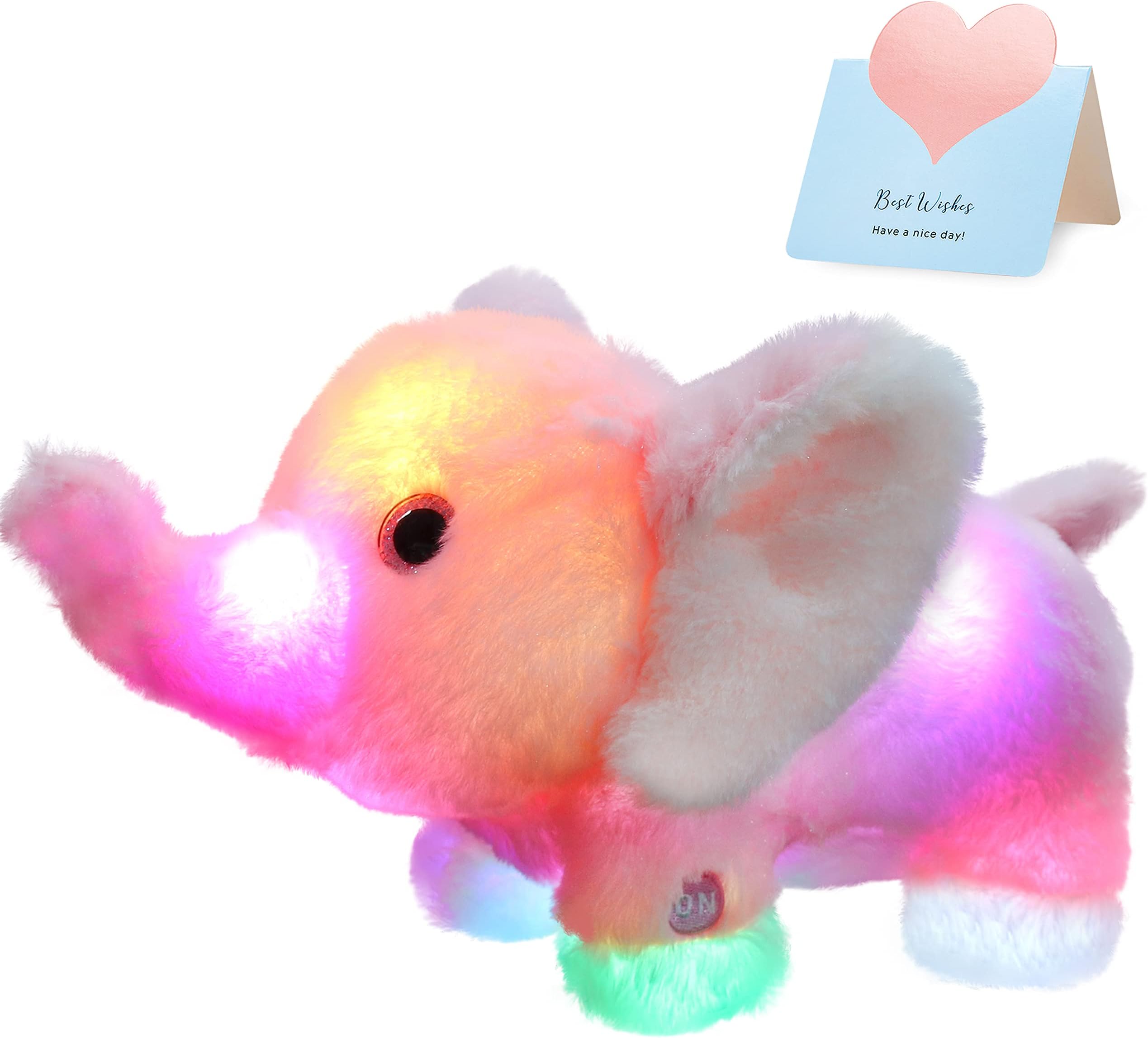 Amazon.com: Bright Starts Hug-a-Bye Baby Elephant Stuffed Animal ...
