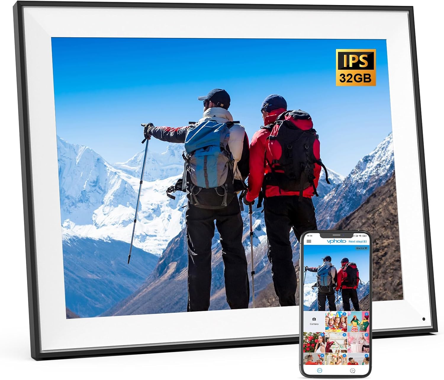 Amazon.com : Large-Digital-Picture-Frame 17" Digital Photo Frame - Dual ...