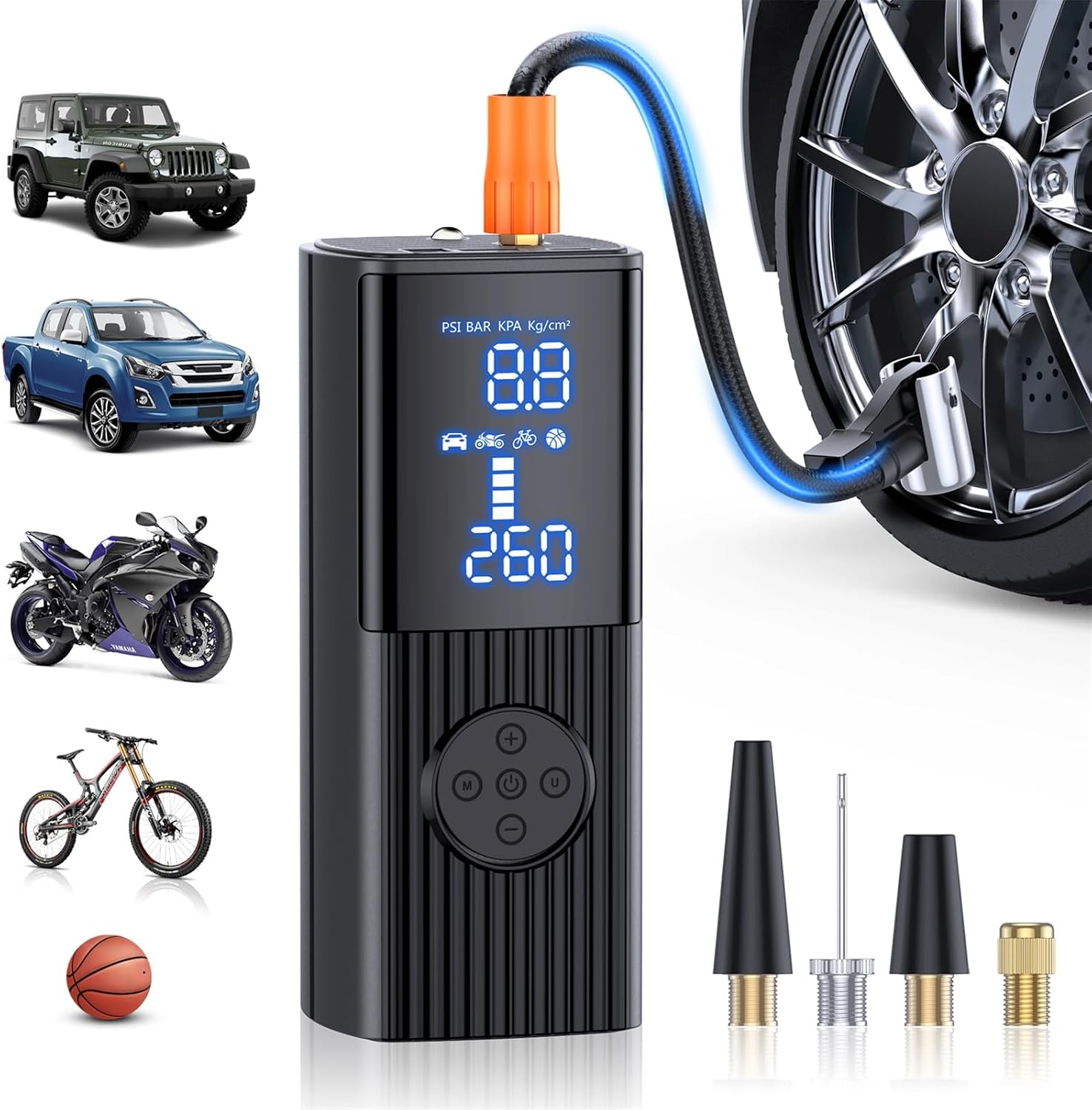 Tire Inflator Portable Air Compressor-180PSI & 20000mAh Portable Air ...