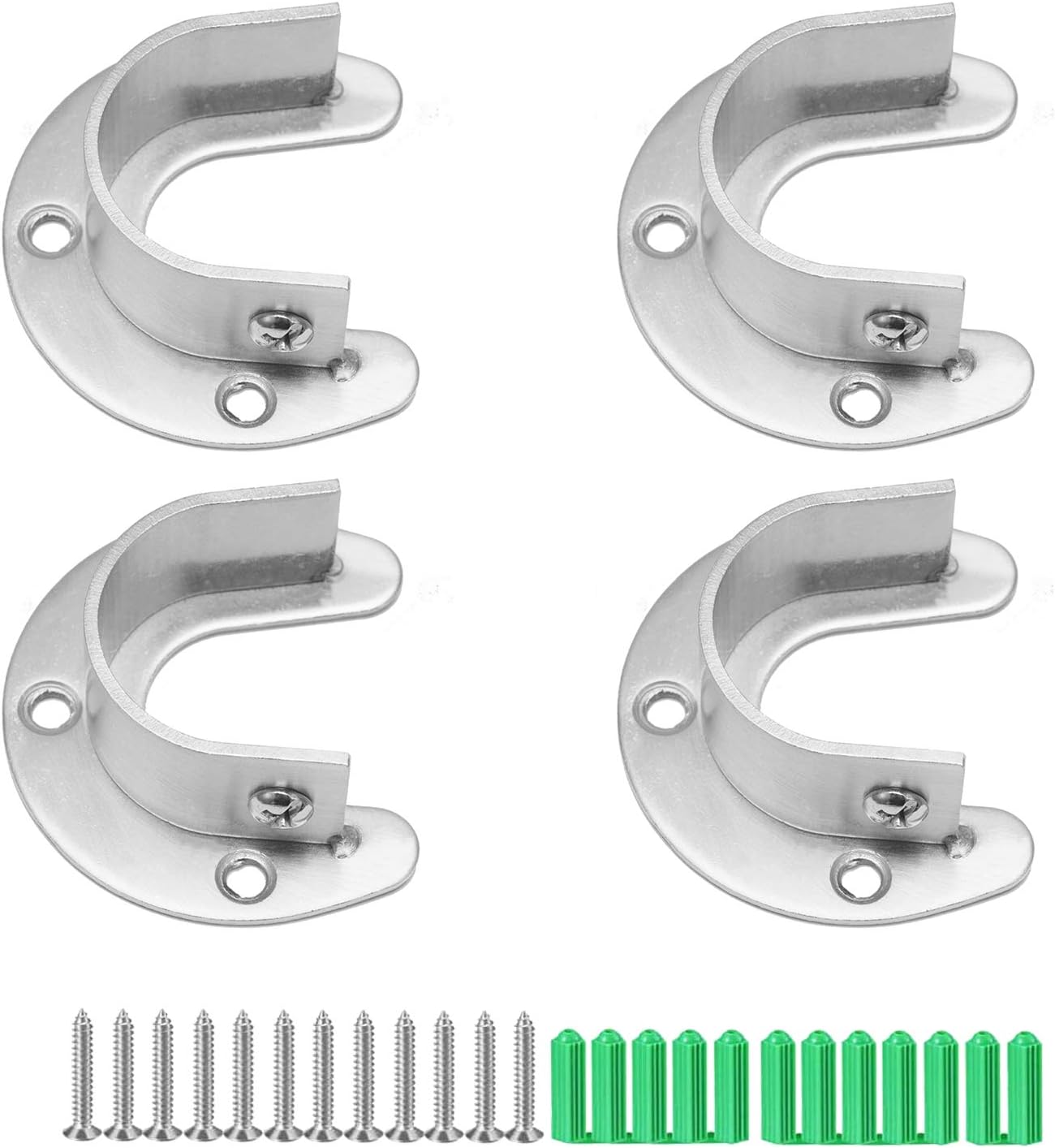 DTXLX Rod Support U-shaped Set, 304 Stainless Steel Pole Socket Flanges ...