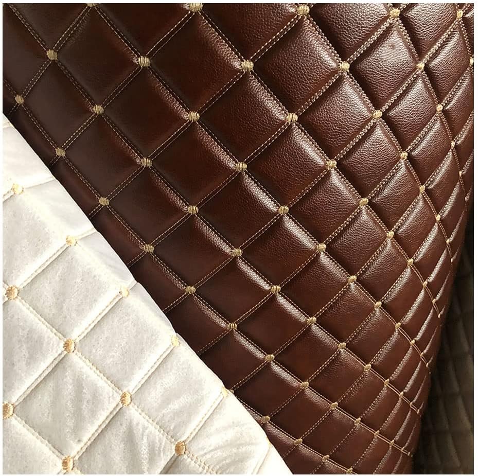 Amazon.com: Faux Leather Fabric Leather Diamond Stitch Padded Cushion ...